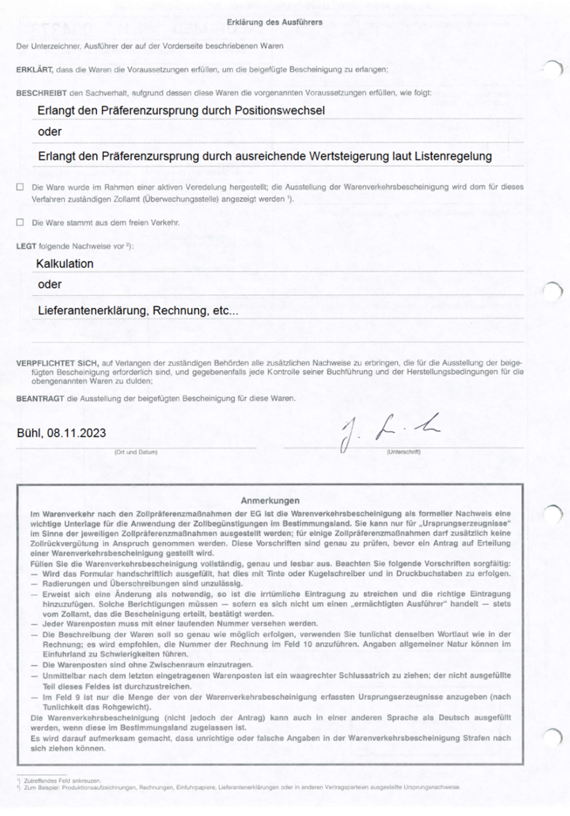 EUR-MED richtig ausstellen - so geht´s