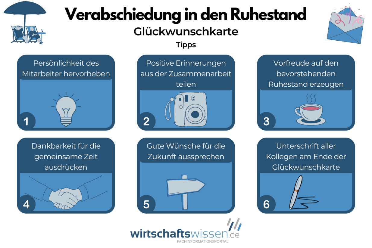 Verabschiedung in den Ruhestand: 4 Muster-Glückwunschkarten